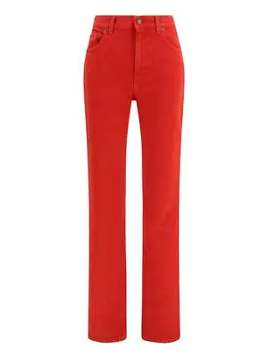 Chloé Cotton Denim Pants - Red