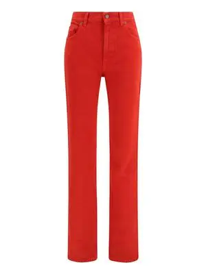 Chloé Cotton Denim Pants - Red