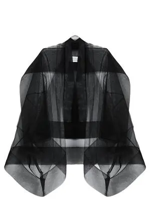 MAISON MARGIELA Solid-color Tulle Shawl Dress - Black