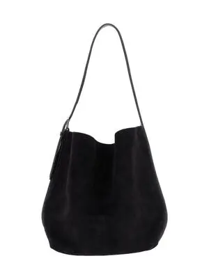 TOTEME Espresso Medium Suede Tote Bag - Black