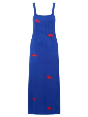 Staud Pietro Crochet Embroidered Dress - Blue