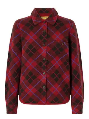 Guest In Residence Dylan Checked Cashmere Cardigan - Red