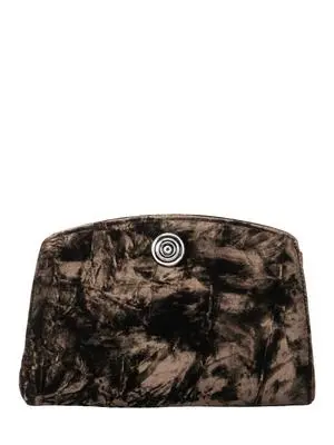 LIFFNER Pushlock Velvet Clutch Brown