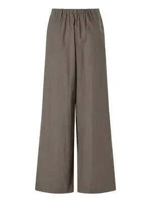 DEIJI STUDIOS Checked Organic Cotton Wide-leg Pants - Green