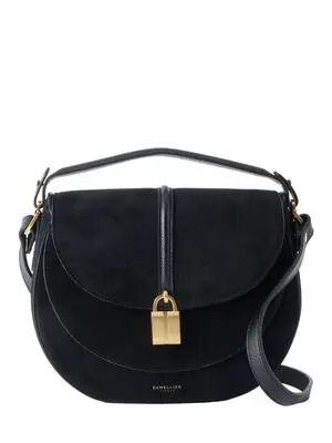 DEMELLIER The Siena Leather-trimmed Suede Shoulder Bag - Black