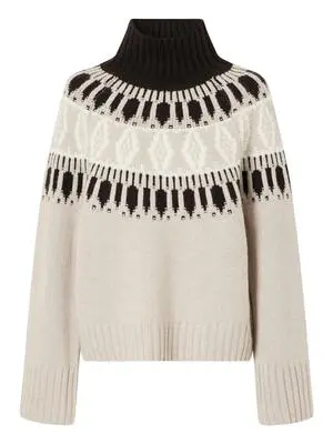 Arch4 Whistler Fair Isle Intarsia-knit Cashmere Turtleneck Sweater - Sand