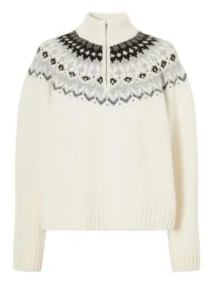 Arch4 Saint Gervais Fair Isle Cashmere Half-zip Sweater - Cream