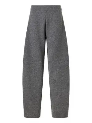 Guest In Residence Brushed Wool And Cashmere-blend Barrel-leg Pants - Gray