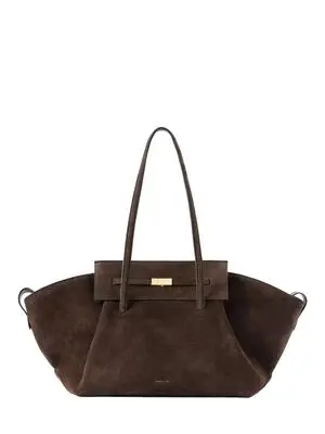 DEMELLIER The Brooklyn Suede Shoulder Bag - Brown