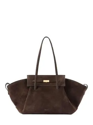 DEMELLIER The Brooklyn Suede Shoulder Bag - Chocolate