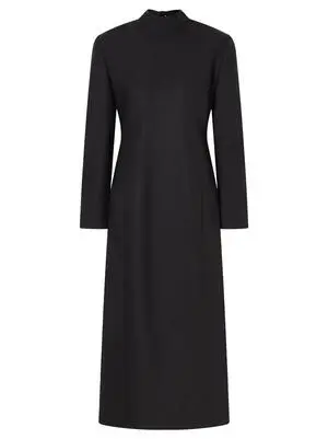 HEIRLOME Brigette Silk-twill Midi Dress - Black