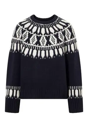 Arch4 Jackson Fair Isle Cashmere Sweater - Navy