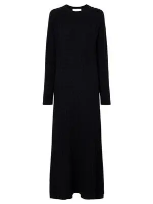 Arch4 Delfino Cable-knit Cashmere And Silk-blend Maxi Dress - Black