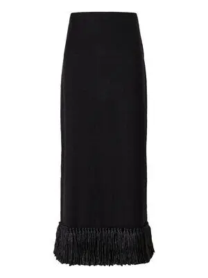 HEIRLOME Matilde Fringe-detail Wool-blend Maxi Skirt