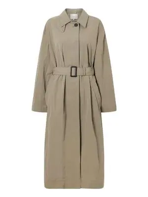 STUDIO NICHOLSON Campion Belted Crinkled-shell Trench Coat