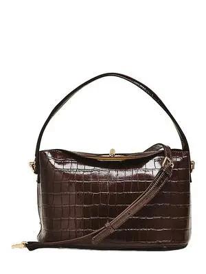 MELIE BIANCO Lana Croc Crossbody Bag Chocolate