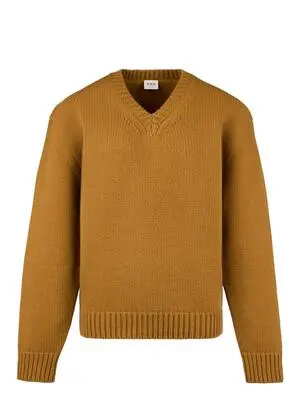 TOD'S Pullover In Wool With Patches In Leather - Brown
