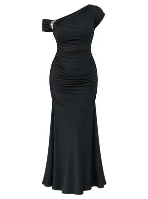 GIRL IN MIND Bellina Off Shoulder Maxi Dress - Black