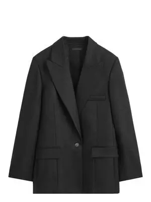 Cos Waisted Tailored Wool Blazer - Black
