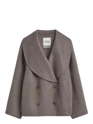 Cos Double-faced Cashmere Bomber Jacket - Beige