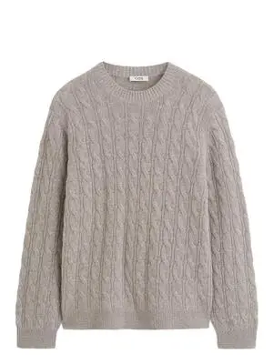 Cos Cable-knit Cashmere Crew-neck Sweater - Beige