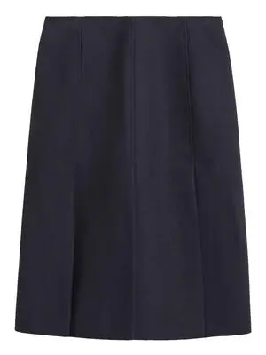 Cos Tailored Split-hem Wool Midi Skirt - Blue
