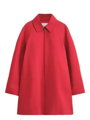 Cos Sculptural Cotton Swing Coat - Red