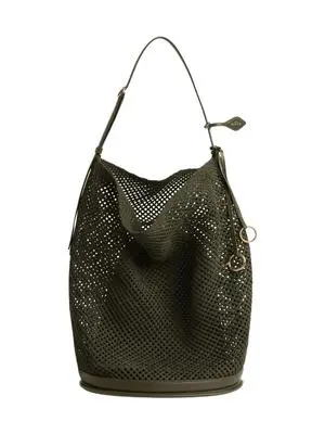 Alaïa Le Hip Large Mesh Bucket Bag - Khaki