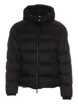 MOORER Brett-sh Hooded Zipped Down Jacket - Black