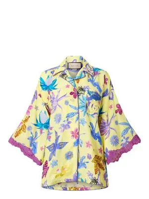 GUCCI Collared Printed Shirt