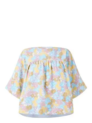 Chloé Floral Printed Loose Top Blue