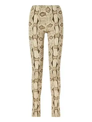 Gucci Snake-print Casual Trousers Gray