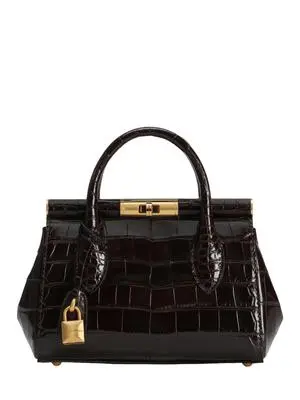 DOLCE & GABBANA Marlene Day Mini Handbag In Polished Alligator