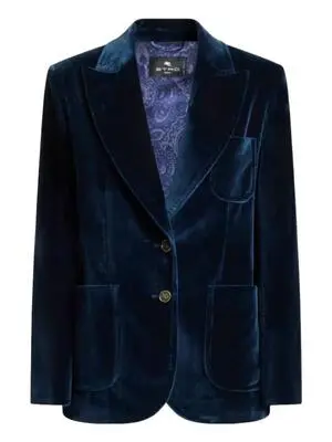 Etro Stretch Velvet Jacket - Blue