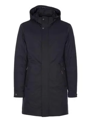 MOORER Hooded Padded Parka Coat - Black