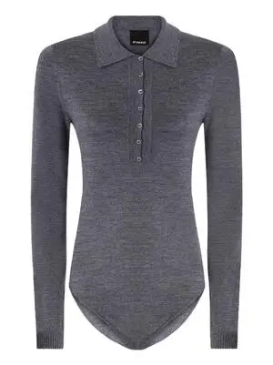 PINKO Fine-knit Long-sleeve Bodysuit
