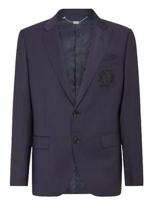 BILLIONAIRE Blazer Embroidered Logo - Darkblue