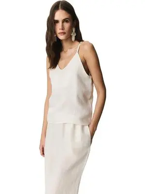 BULDAN'S Seta Strappy Top - Ivory