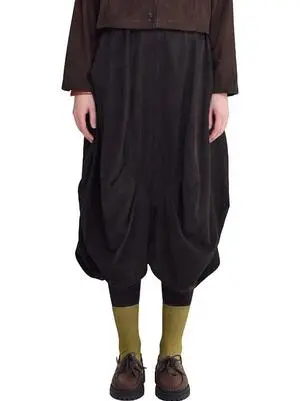 LUUKAA Ninon Velvet Balloon Skirt Black