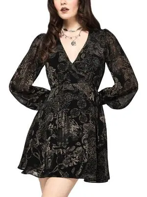 DISTURBIA Surge Wrap Mini Dress - Black