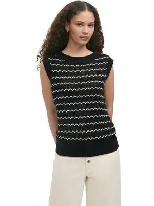 FINERY LONDON Dion Knitted Sleeveless Top - Black