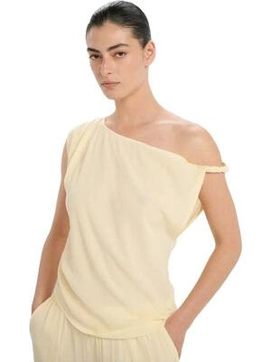 BEACH LIFE BY GOTTEX Resort One Shoulder Twist Top Cover-up Light-yellow