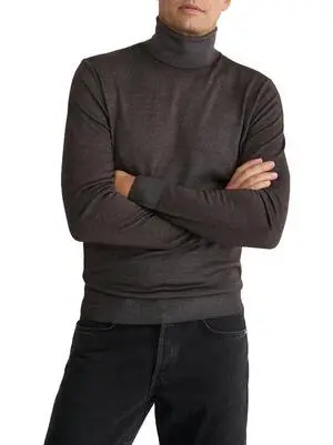 Eton Merino Wool Turtleneck Sweater - Medium Brown