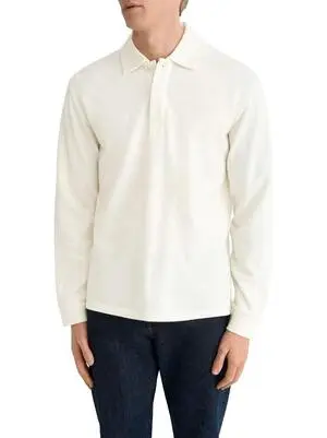 Eton Boiled Wool Long Sleeve Polo - Natural
