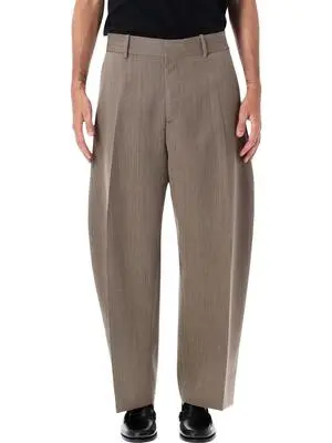 Studio Nicholson Fume Tailored Wide-leg Trousers In A Fine Wool Blend - Brown