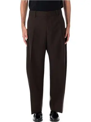 Studio Nicholson Fume Tailored Wide-leg Trousers In A Fine Wool Blend - Coffee