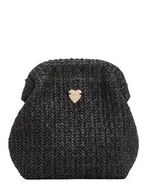 TWINSET Crochet Raffia Pouch - Black
