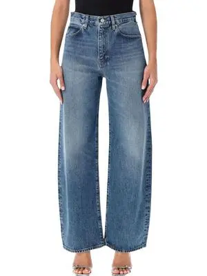 FRAME The Loose High-waisted Baggy Jeans In Cotton And Lyocell Denim