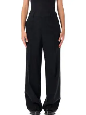JW Anderson High-waisted Wide-leg Tailored Wool Trousers - Black