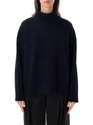 SOEUR Merino Wool Turtleneck Jumper With Dropped Shoulders And Ribbed Trims